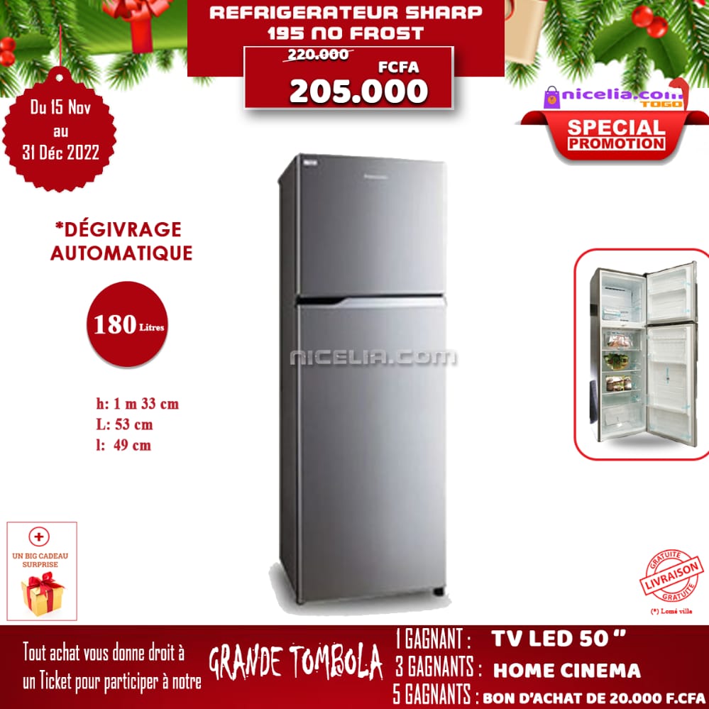 Réfrigérateur Sharp 195 no frost