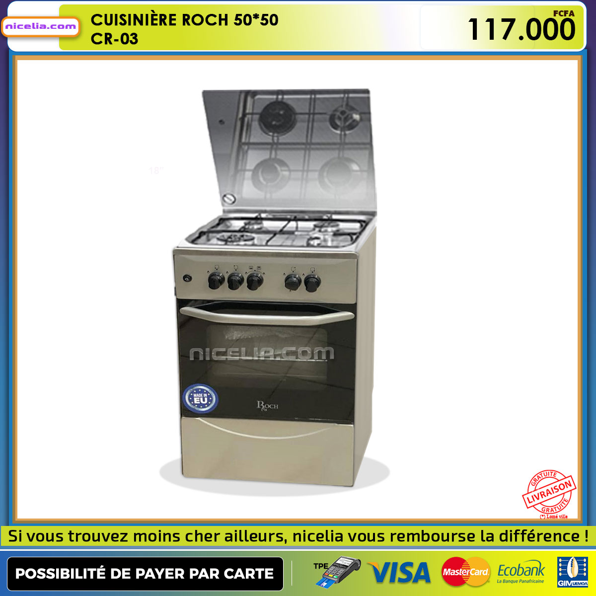 Cuisinière Roch 50*50