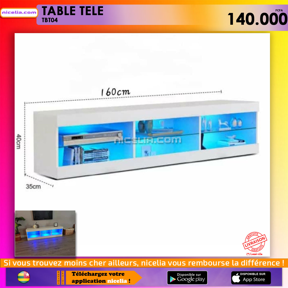 Table télé TBT04